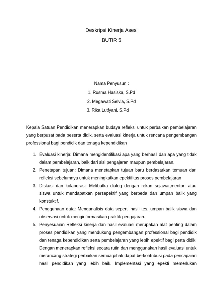 Butir 5 Akreditasi | PDF