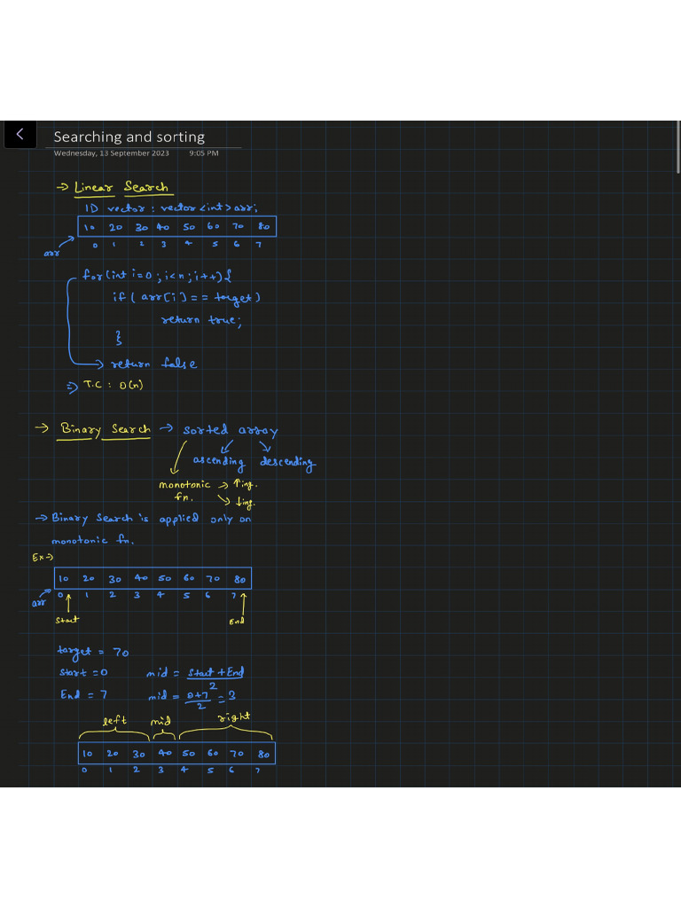 Searching Sorting Notes by Sanskar | PDF
