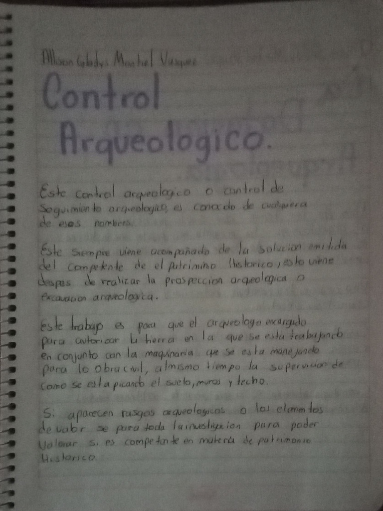 Control Arqueológico Allison Gladys Montiel Vásquez | PDF