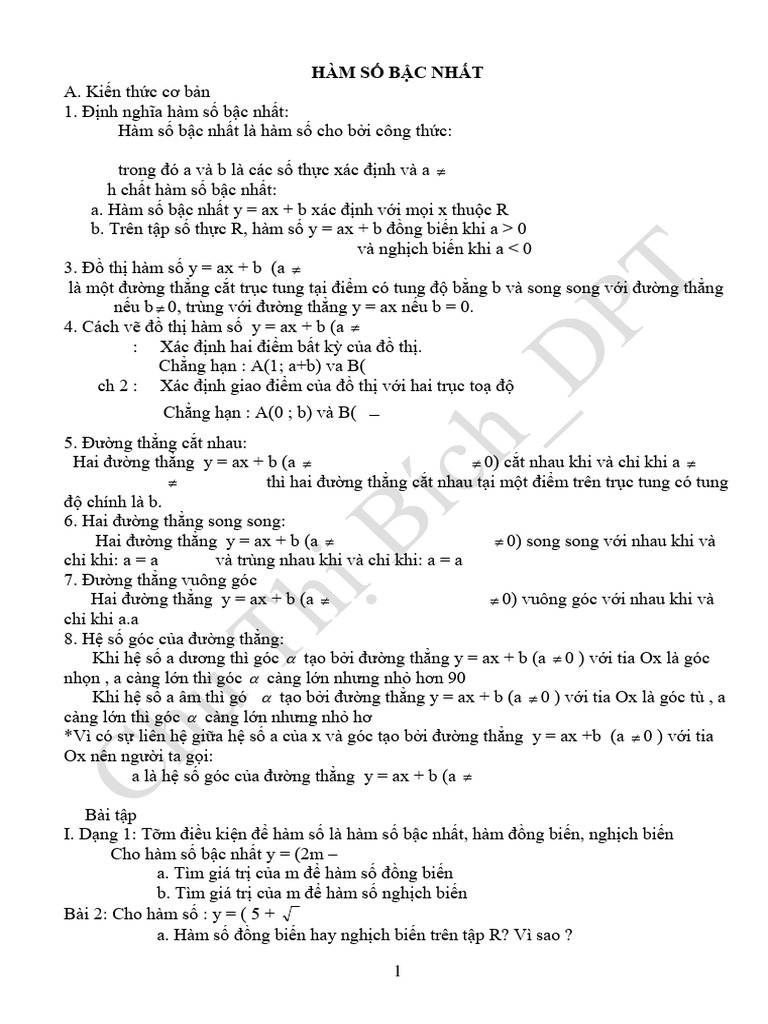 Chuyen de Ham So Bac Nhat 2 | PDF