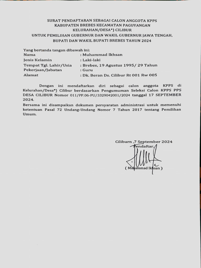 Pendaftaran KPPS | PDF