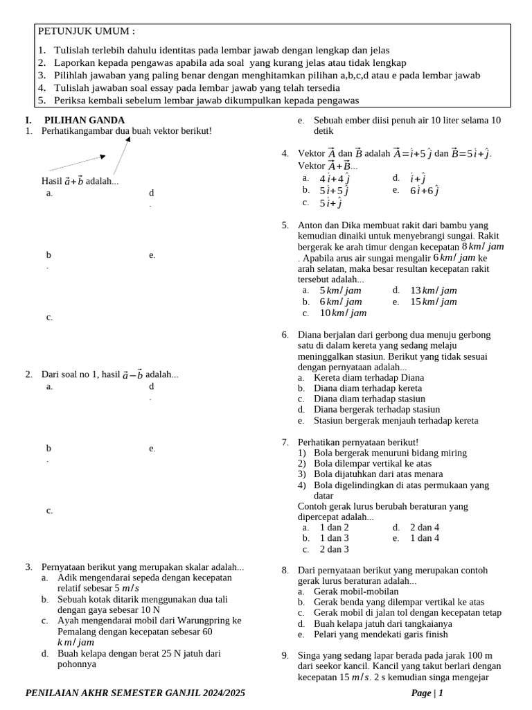 Contoh Soal Pas Fisika Kelas 11 | PDF