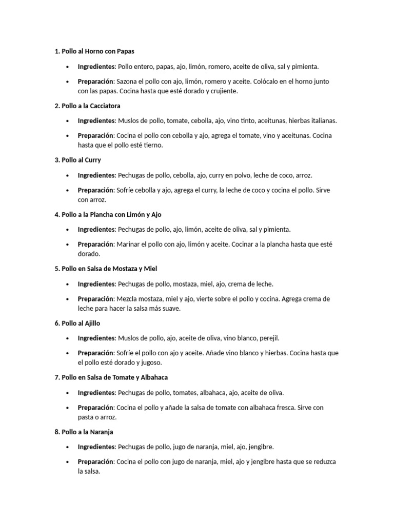Recetas De Pollo Pdf Sopa De Pollo Salsa