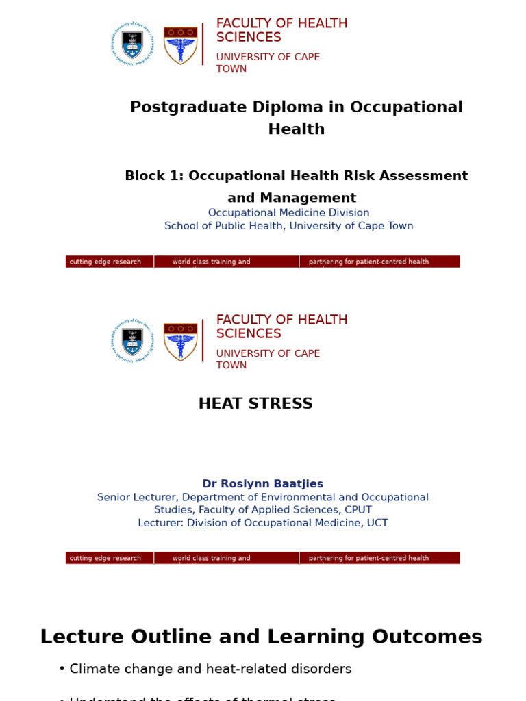 Occupational Heat Stress Management | PDF | Hyperthermia | Perspiration