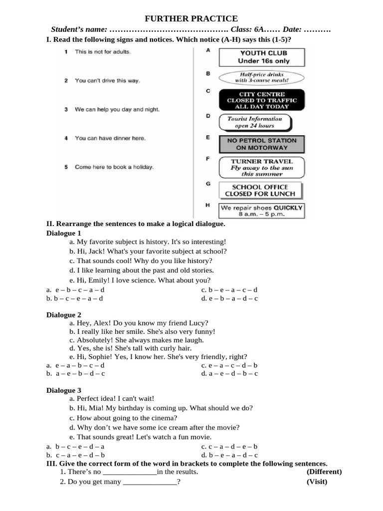 FURTHER PRACTICE | PDF