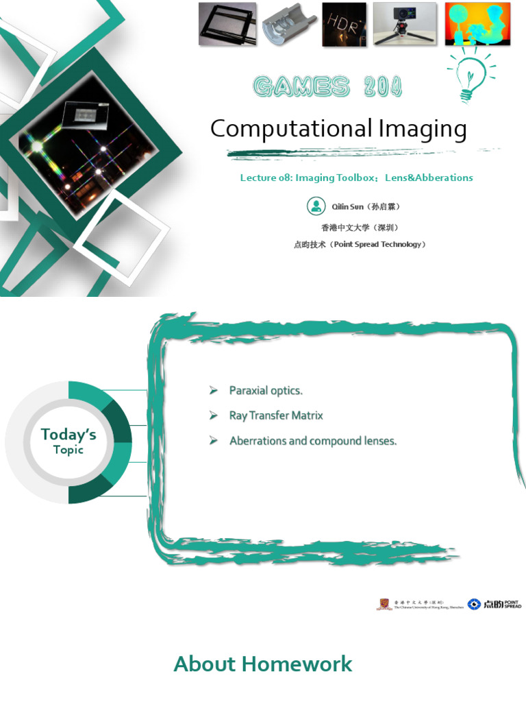 Lecture08 ImagingToolBox-Lens&Abberations | PDF | Optics | Refraction