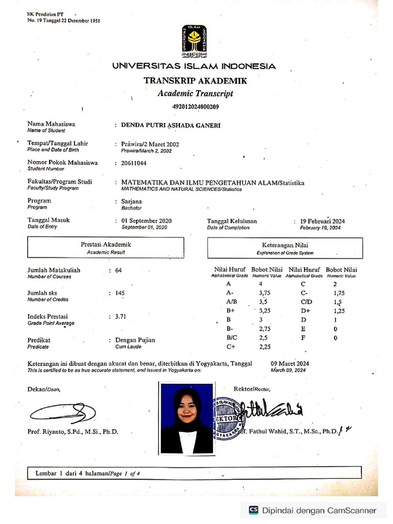 Transkrip Akademik | PDF