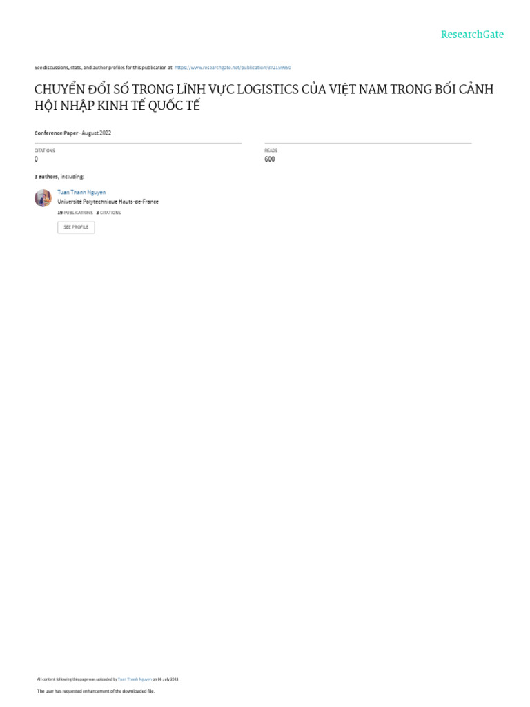 Chuy N IS Trong L NHV C Logistics C AVI T Nam Trong B IC NH H INH Pkinht QU CT | PDF