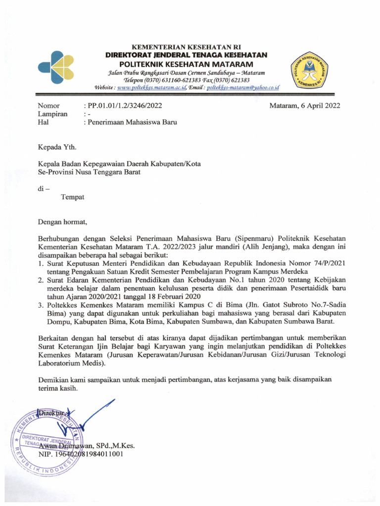 Surat BKD Ajeng | PDF