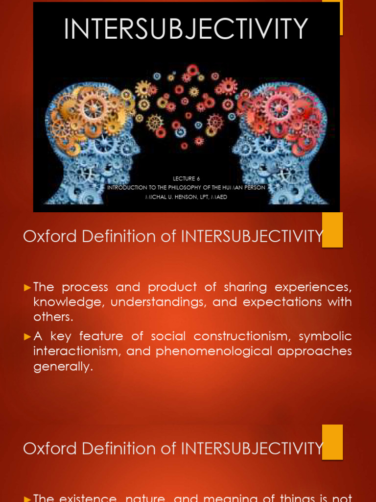 Intersubjectivity in Philosophy | PDF | Minority Group | Lgbt