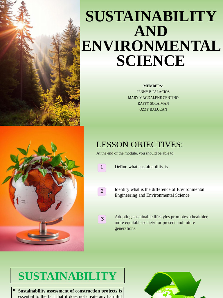 Lesson 10 Sustainability and Environmental Science | PDF | Waste ...