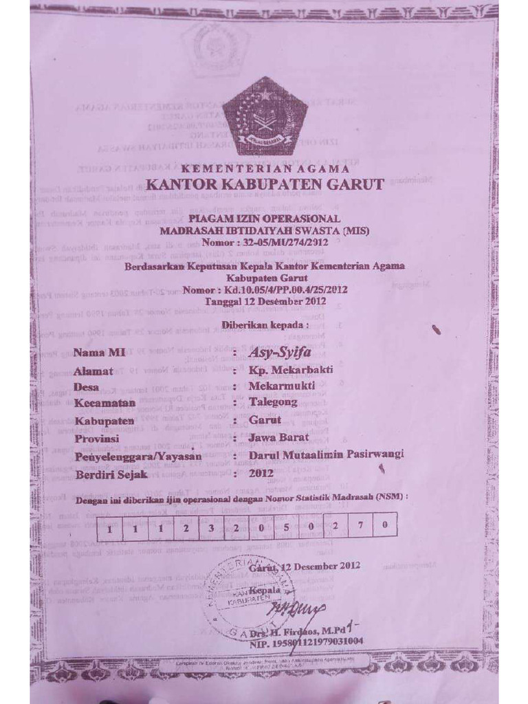 Piagam Madrasah | PDF