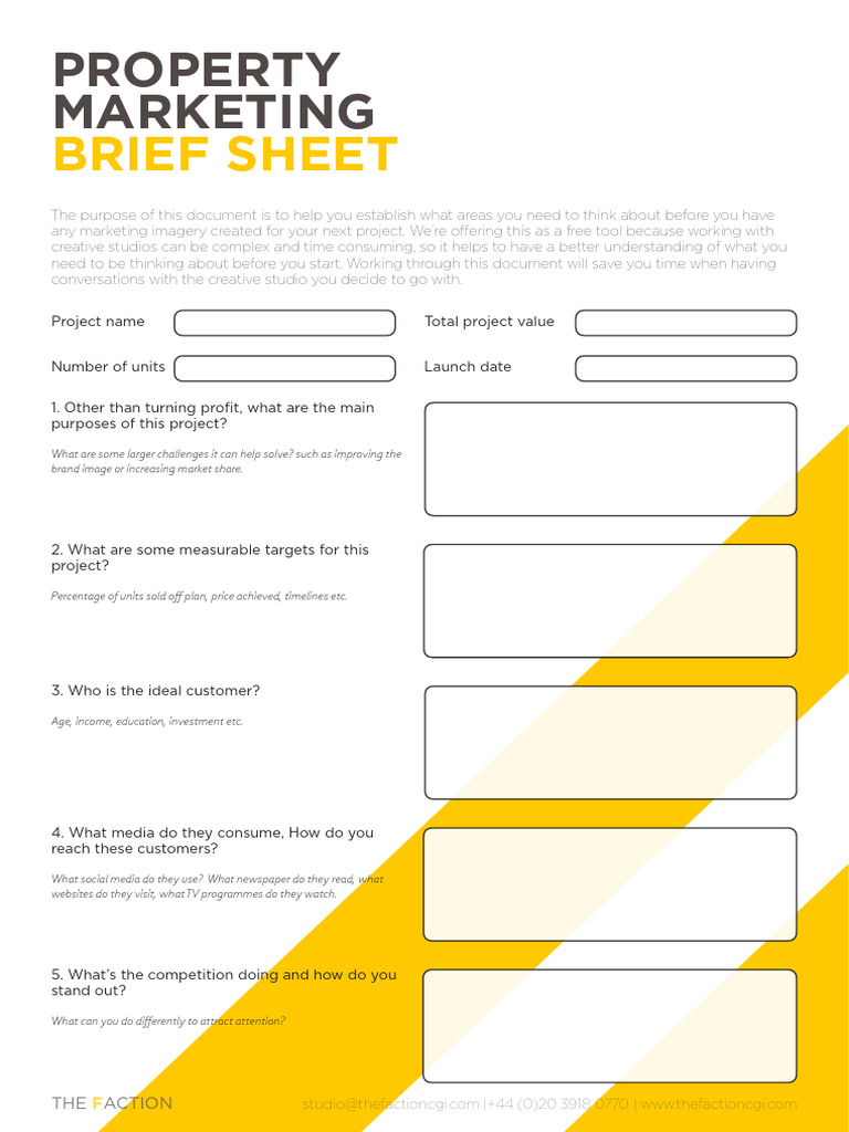 Property+Marketing Brief+Sheet 01 | PDF | Marketing | Sales