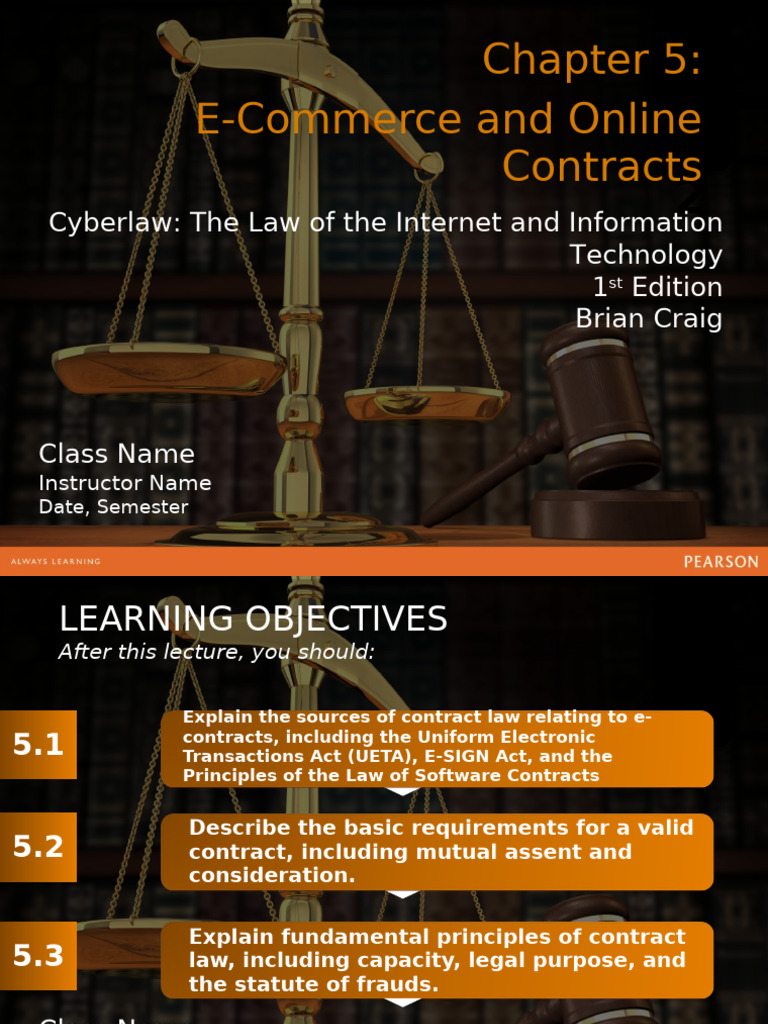 CH 5 ECommerce and Online Contracts | PDF | Common Law | Legal Ethics