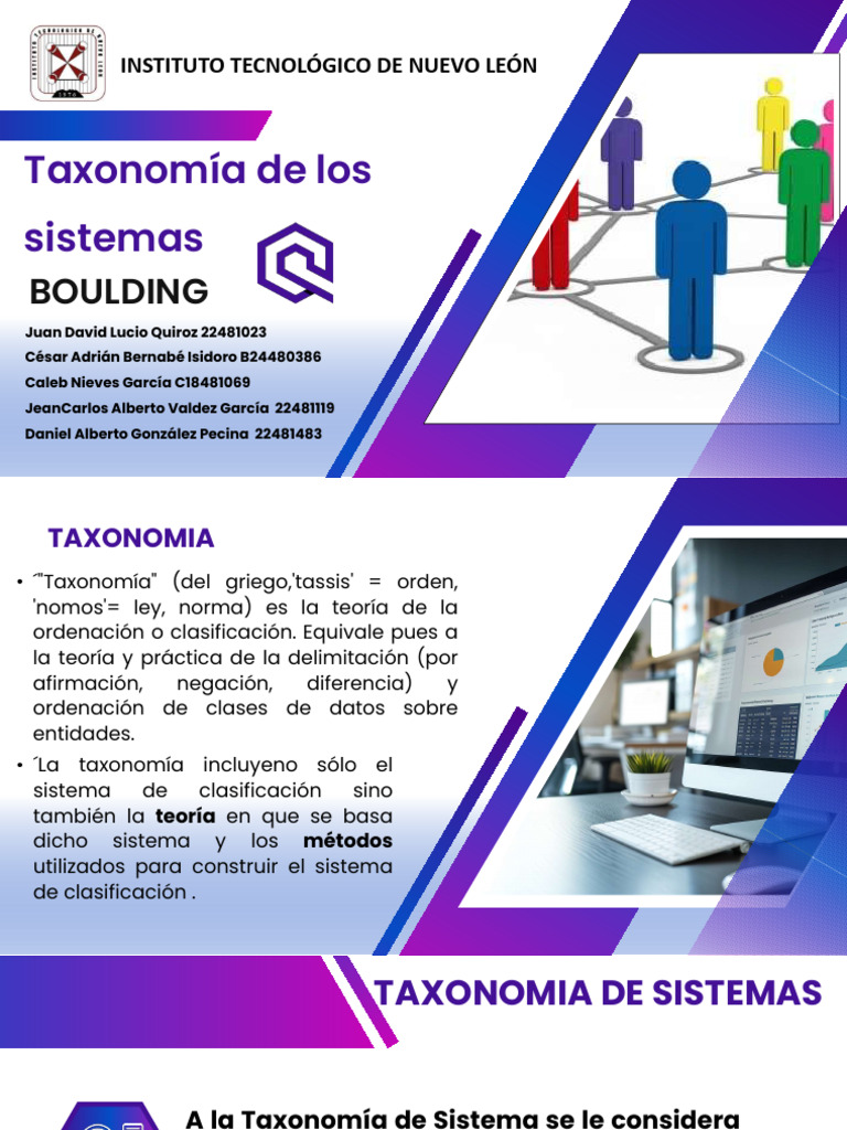 Taxonomía de Boulding: Nueve Niveles | PDF | Taxonomía (biología ...