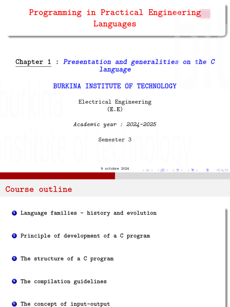 Chap - 1 Presentation and Generalities On The C Language | PDF ...