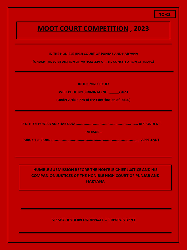 Respondent Memorial | PDF | Justice | Crime & Violence