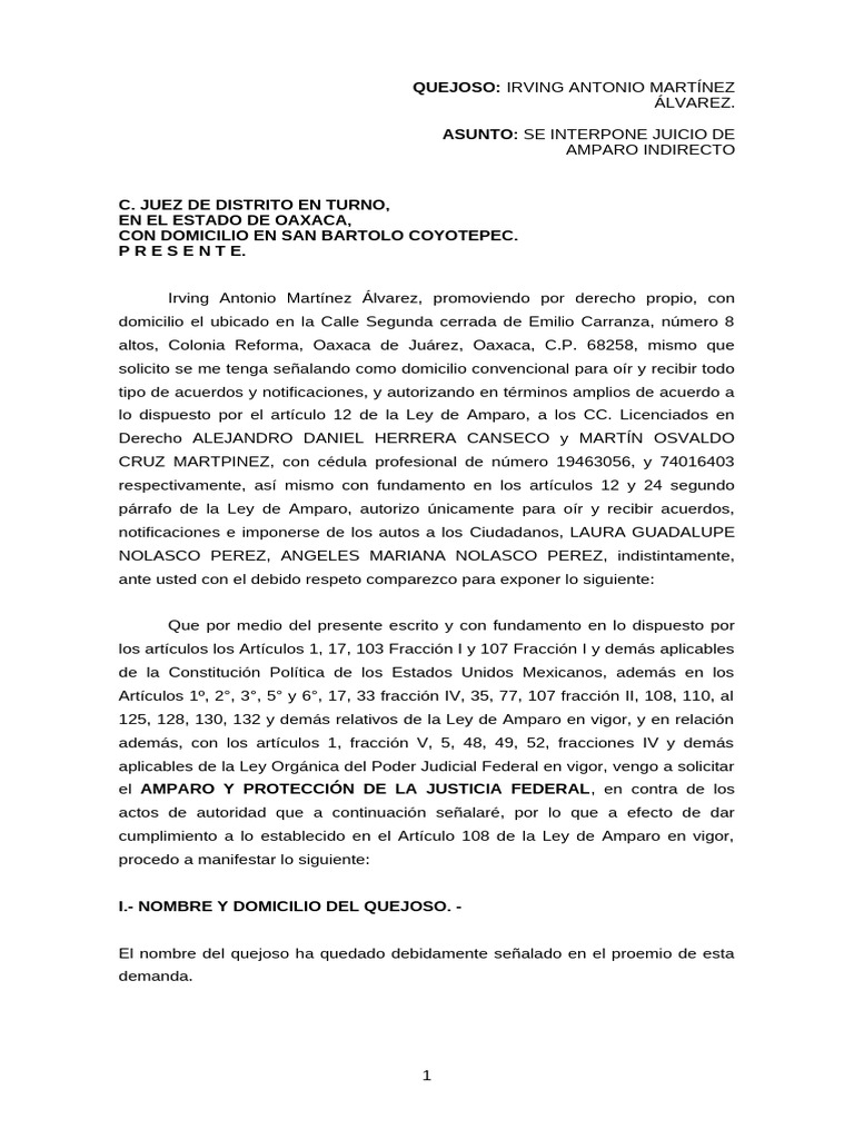 Amparo Indirecto | PDF | México | Gobierno