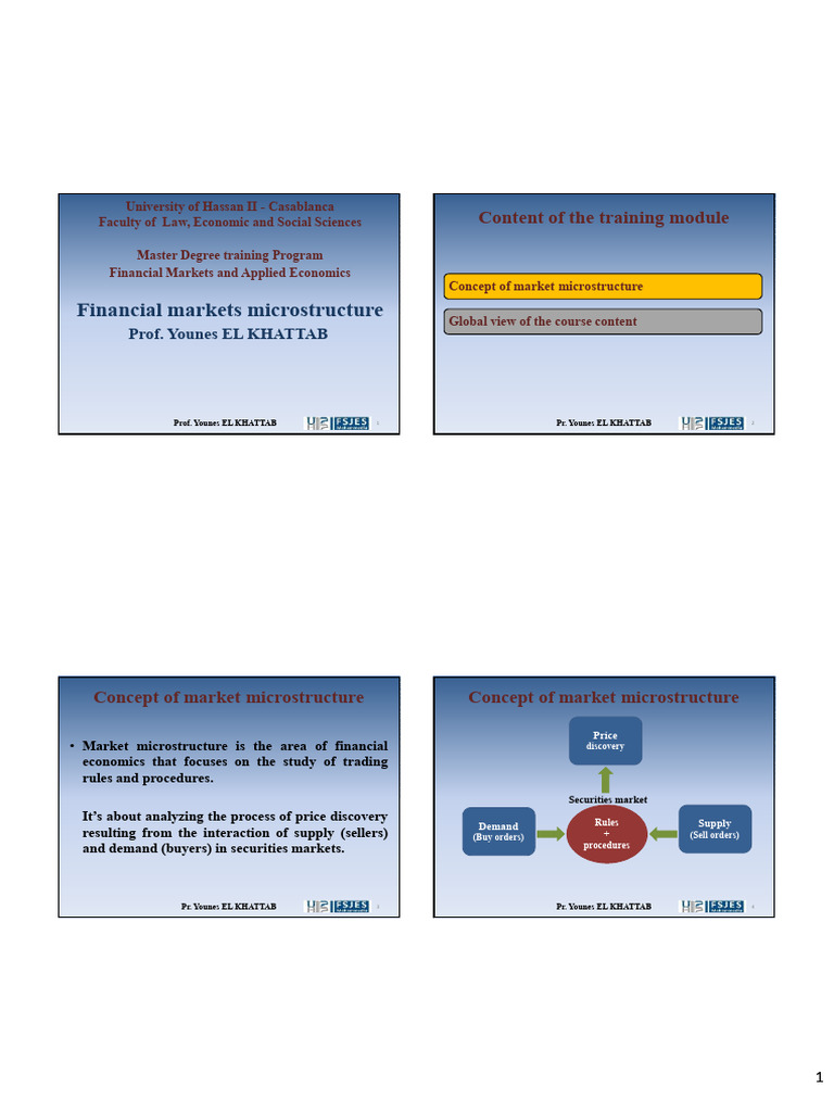 Markets Microstructure, (Handout) | PDF | Order (Exchange) | Hedge ...