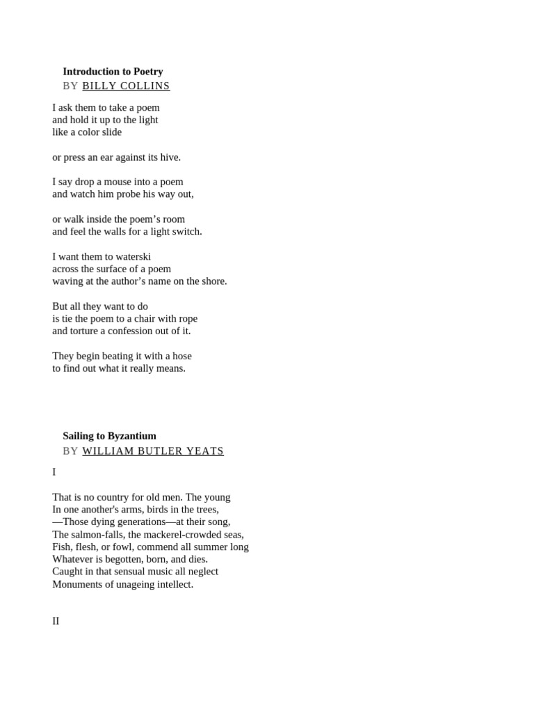 Poetry Analysis Assignment | PDF | Poetry | Essays