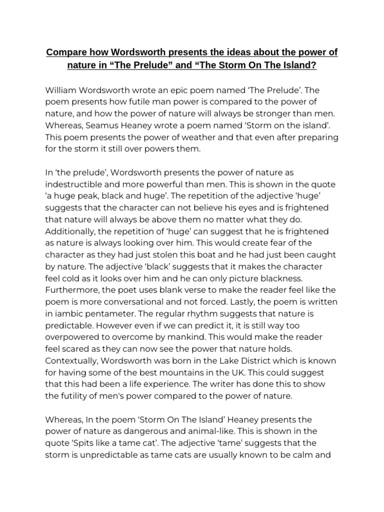 Nature's Power in Wordsworth & Heaney | PDF | Poetry