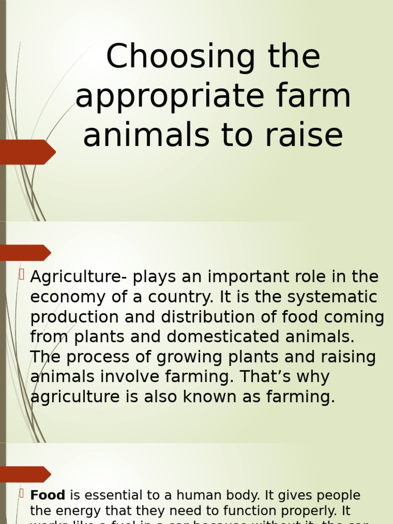Choosing The Appropriate Farm Animals To Raise | PDF | Livestock | Farms