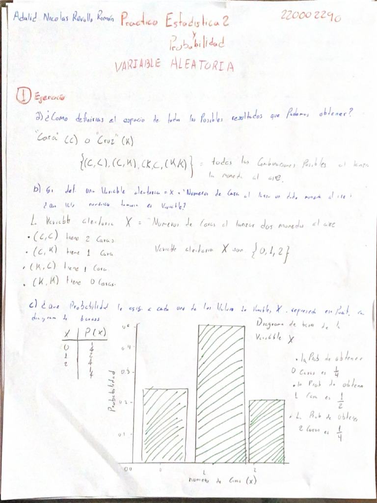Variables Aleatorias-Adalid Nicolas Revollo Roman-220002290 | PDF