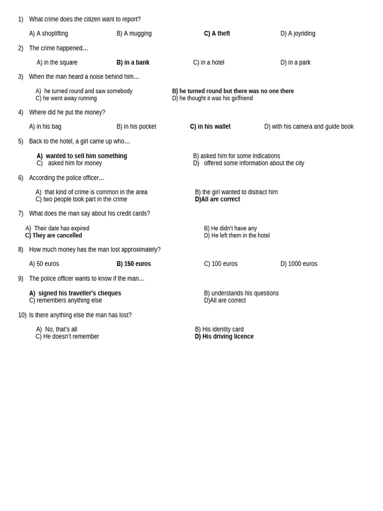 Crime Report Questionnaire Guide | PDF