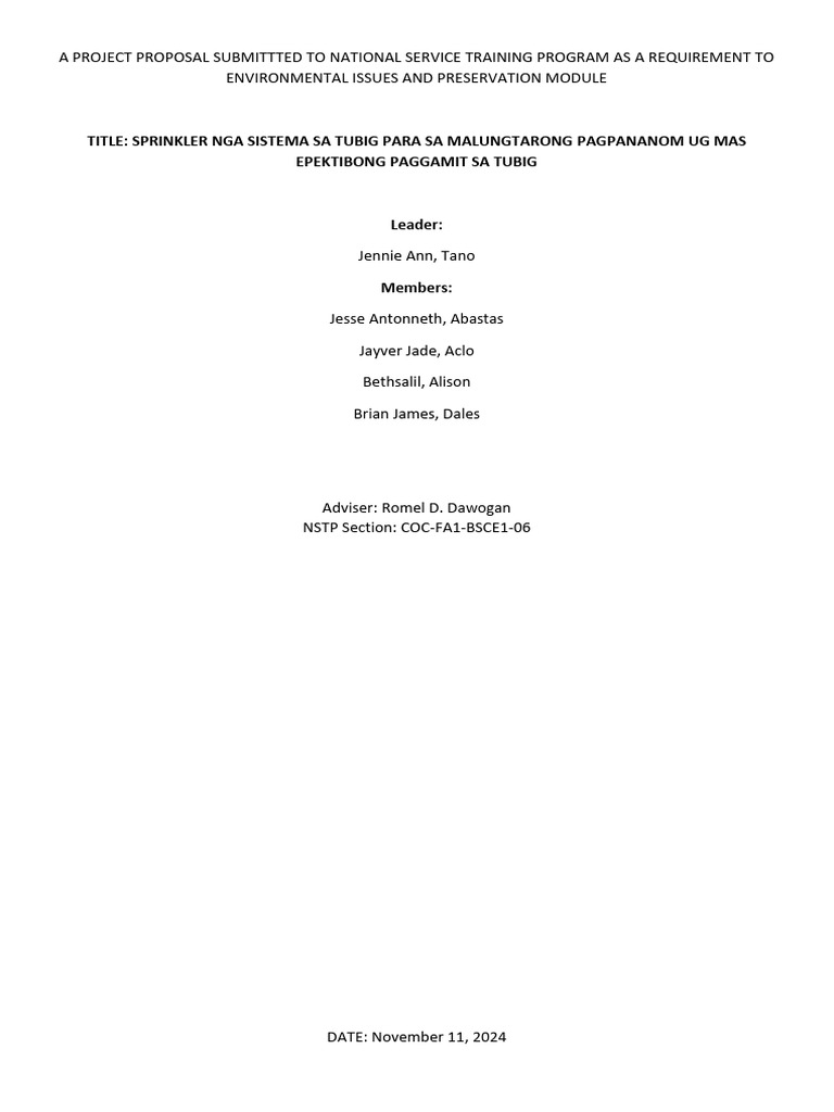 Exam Proposal | PDF