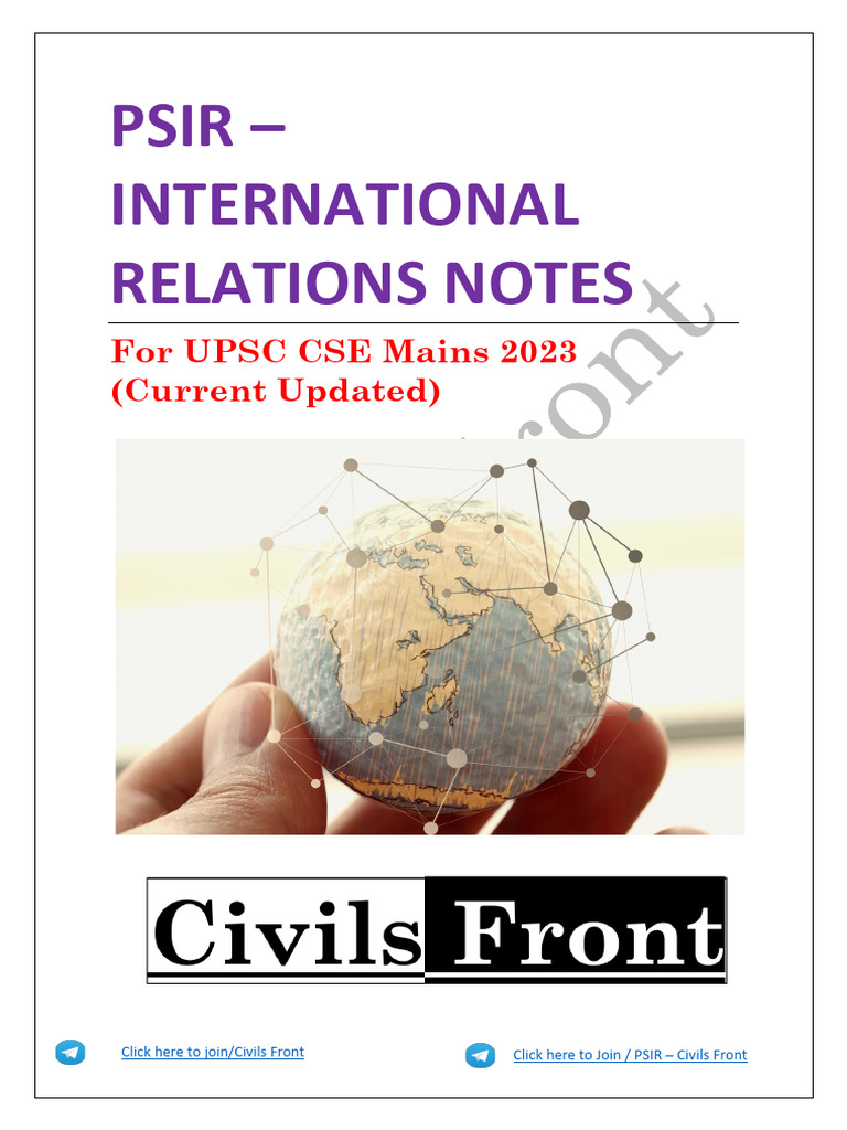 India's Vision of New International World Order IR PSIR Mains 2023 ...