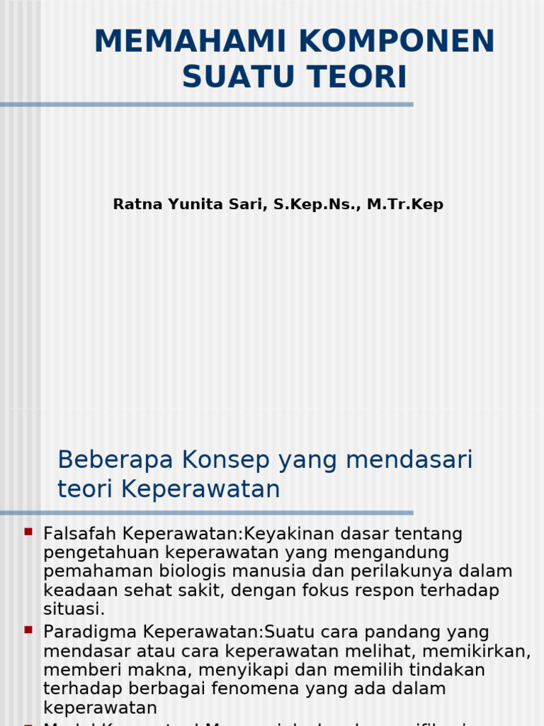 Memahami Komponen Suatu Teori | PDF