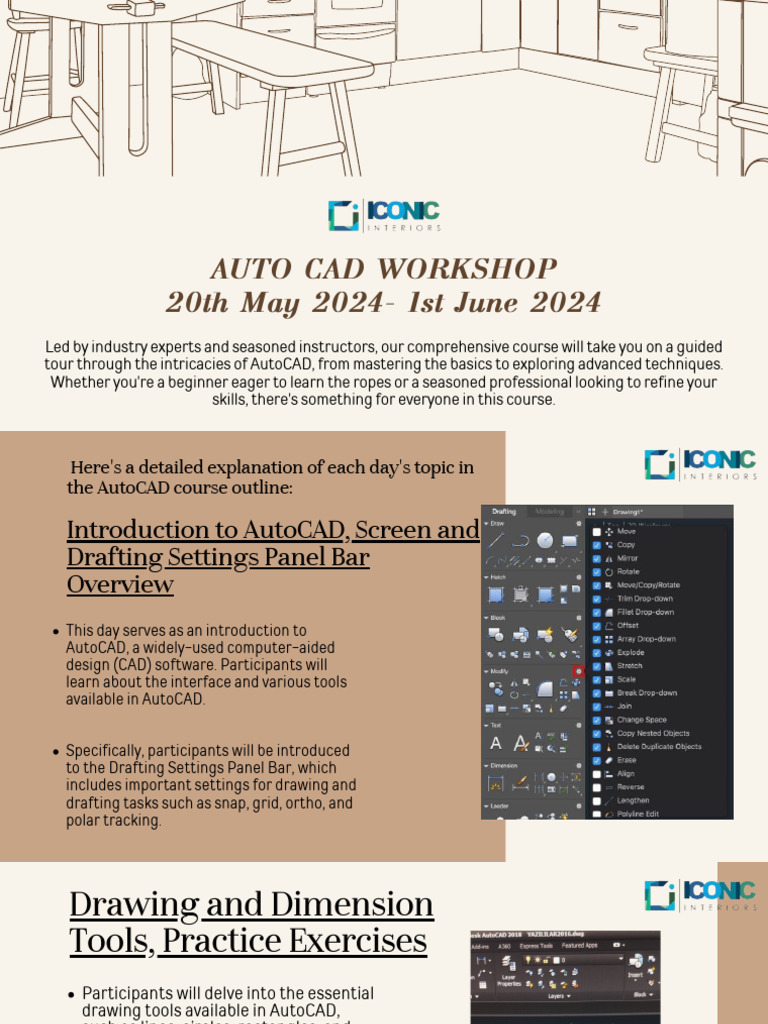 Auto Cad Workshop | PDF | Technical Drawing | Drawing