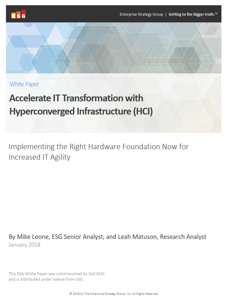 Esg Accelerate Transformation With Hci | PDF | Cloud Computing | Virtualization