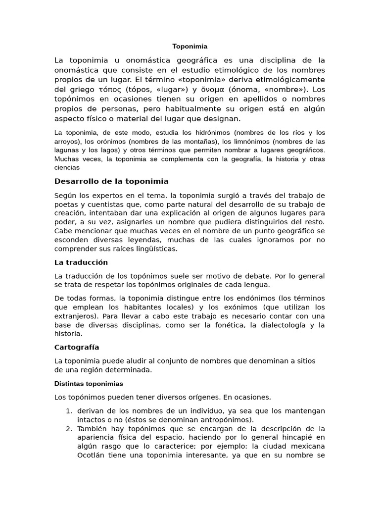 Estudio de la Toponimia y Antropónimos | PDF | Estudios de idiomas ...