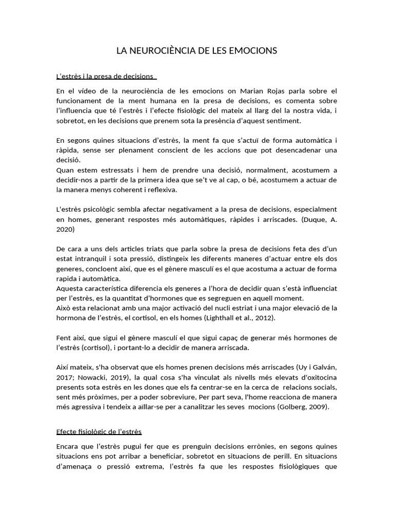 La Neurociència de Les Emocions | PDF