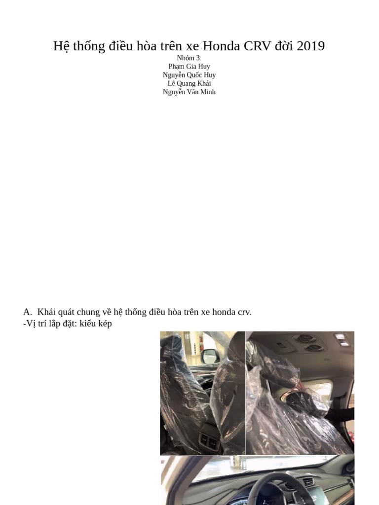 Hệ Thống Điều Hòa Trên Xe Honda CRV | PDF