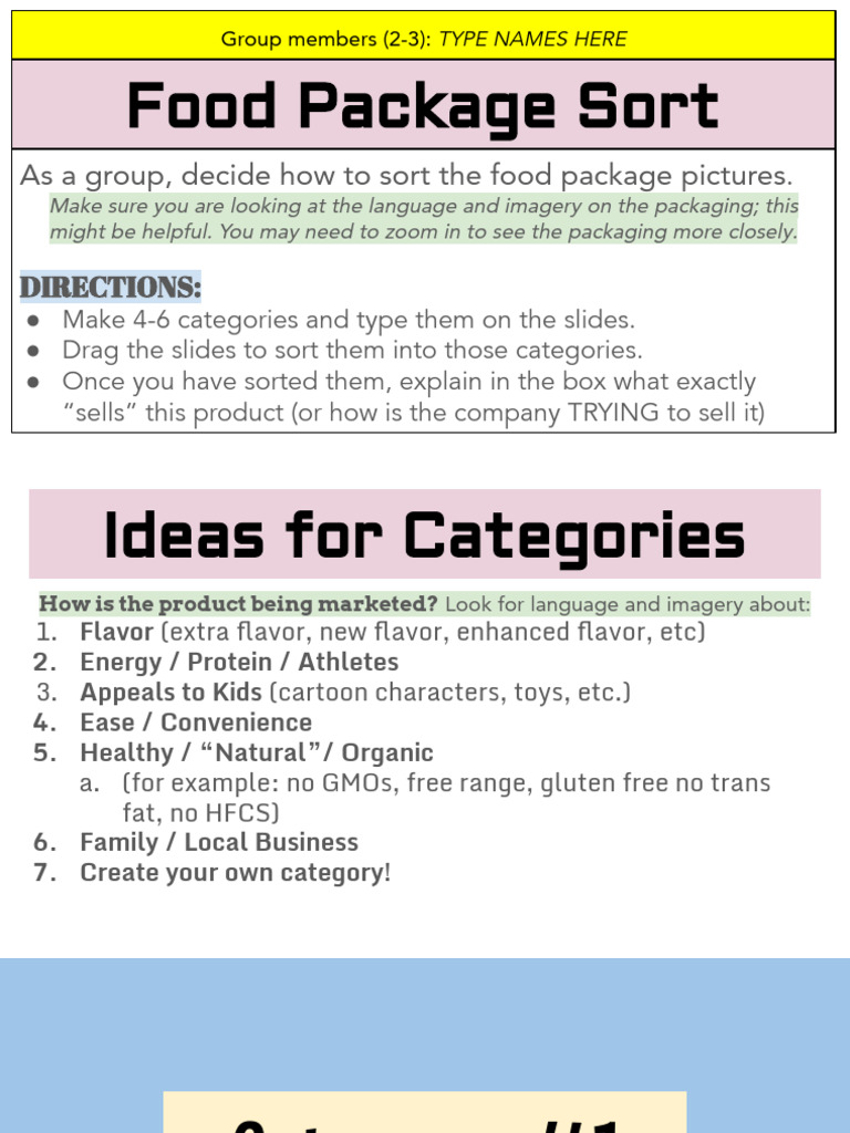 The Great Food Package Sort 2023 (B) | PDF | Cuisine | Food Industry