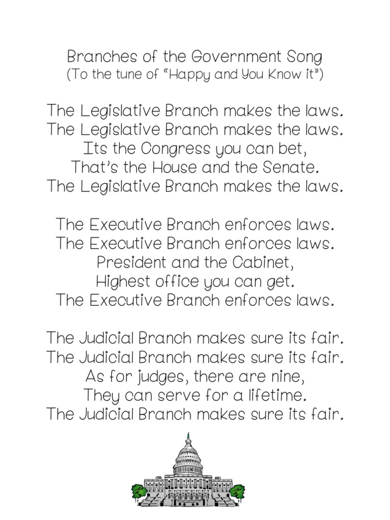 Government Branches Educational Song | PDF | Law