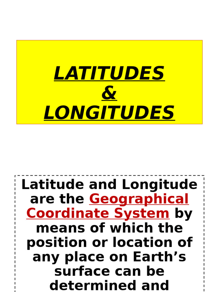 Latitudes & Longitudes | PDF