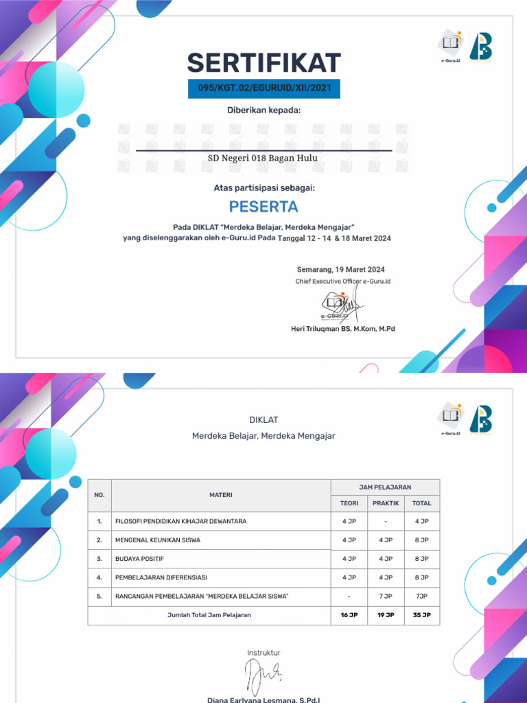 SERTIFIKAT Mayarti-4-5 | PDF