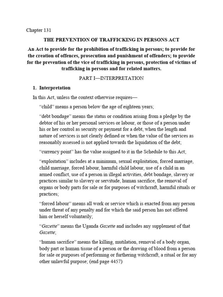 New PTIP Act Language 2024 | PDF | Human Trafficking | Sexual Slavery