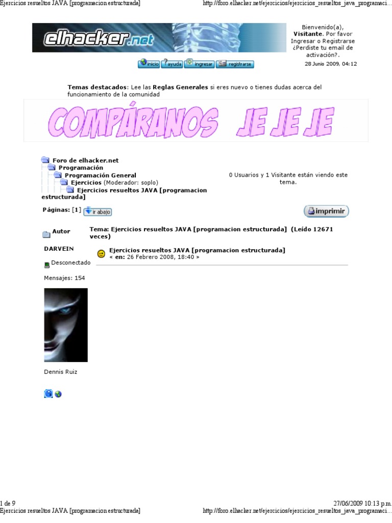 Ejercicios Resueltos Java Pdf Java Lenguaje De Programación