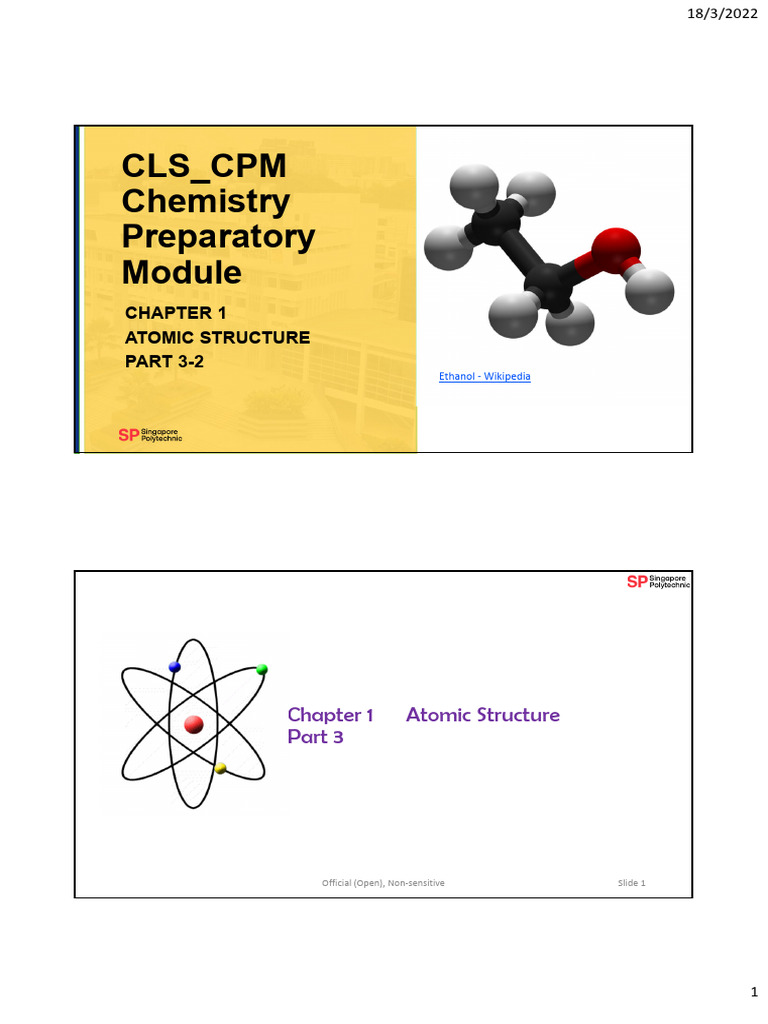 Chapter 1 Atomic Structure Part 3 2022 | PDF | Ion | Periodic Table