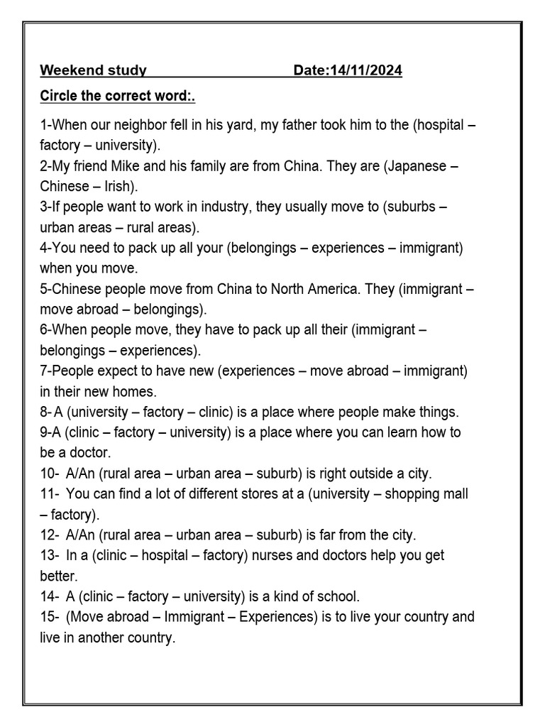 Weekend Study 14-11 | PDF | Clinic
