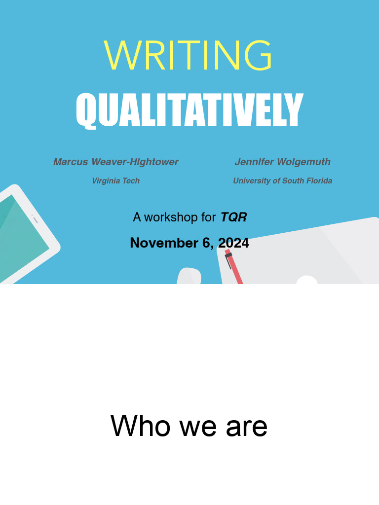 How To Write Qualitative Research TQR Slides | PDF | Methodology ...