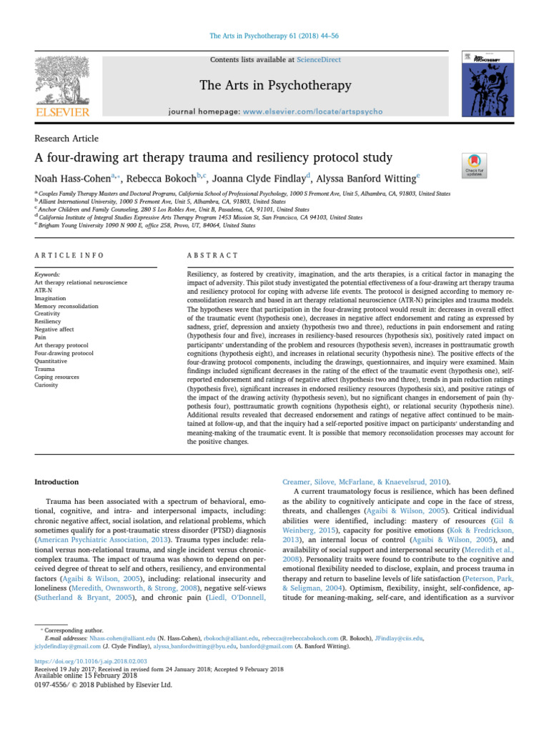 A Four-Drawing Art Therapy Resiliency Protocol Study | PDF ...
