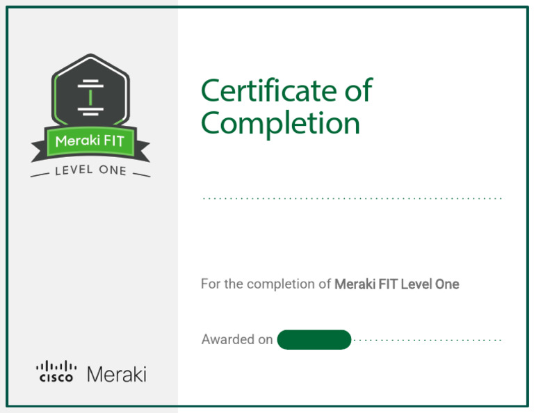 Meraki FIT Level 1 Certificate of Completion - May - 2024 | PDF