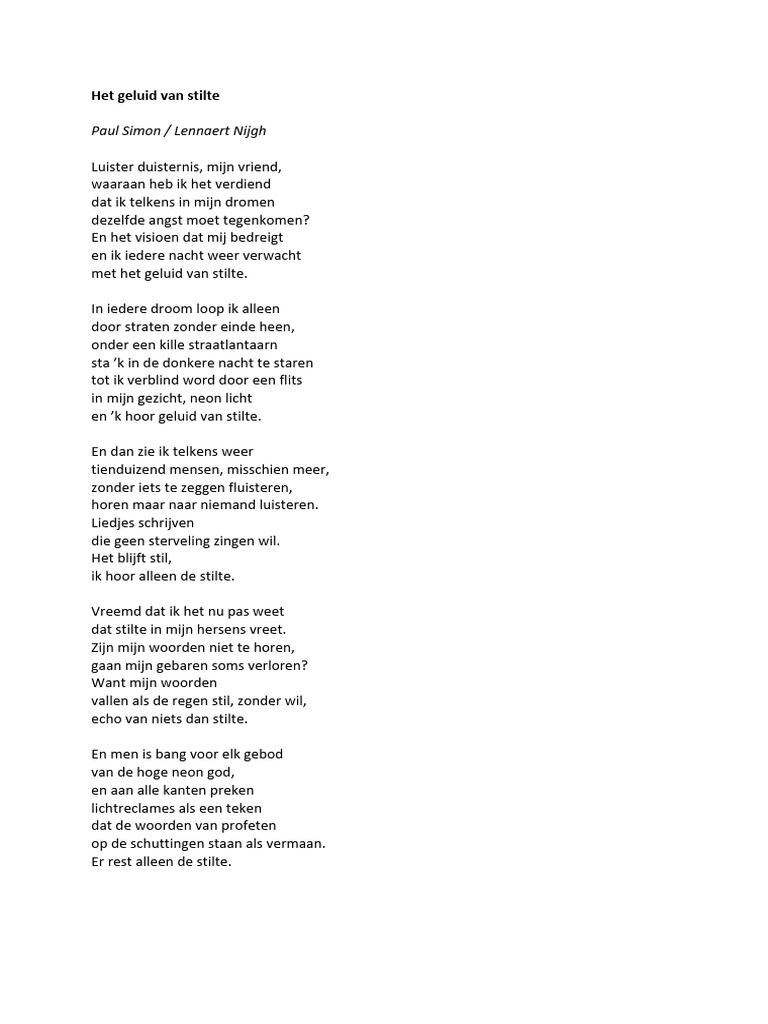 Het Geluid Van Stilte | PDF
