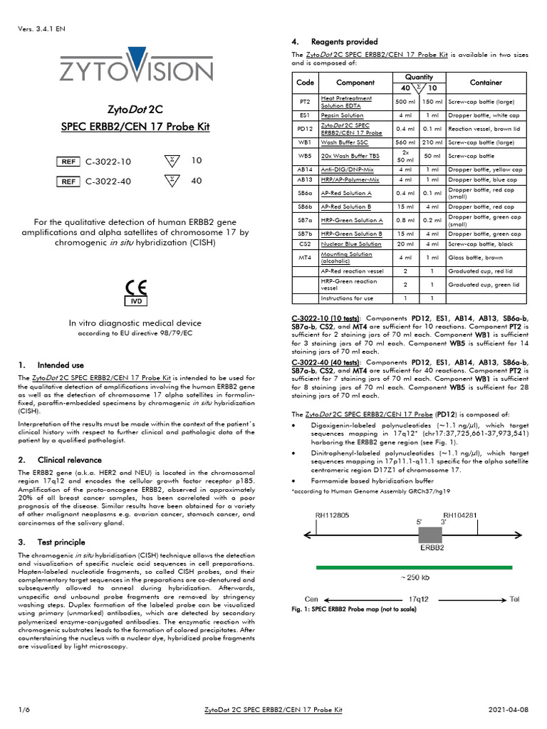 Zytovision - ZytoDot 2C SPEC ERBB2-CEN 17 Probe Kit | PDF