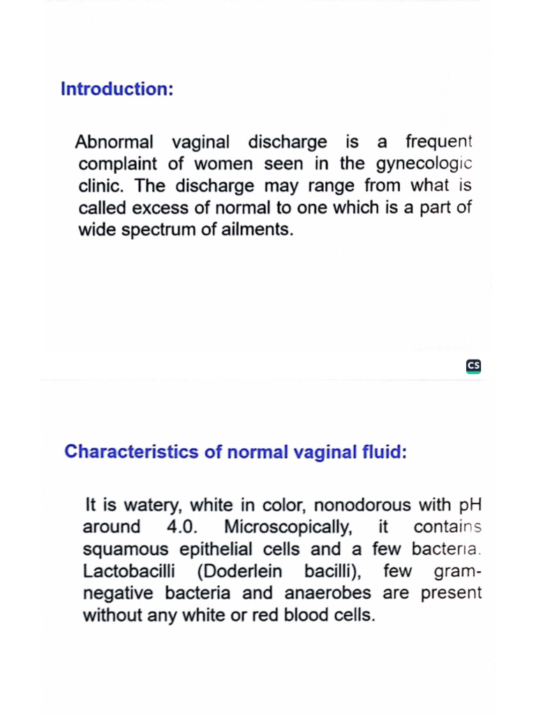 Abnormal Vaginal Discharge | PDF